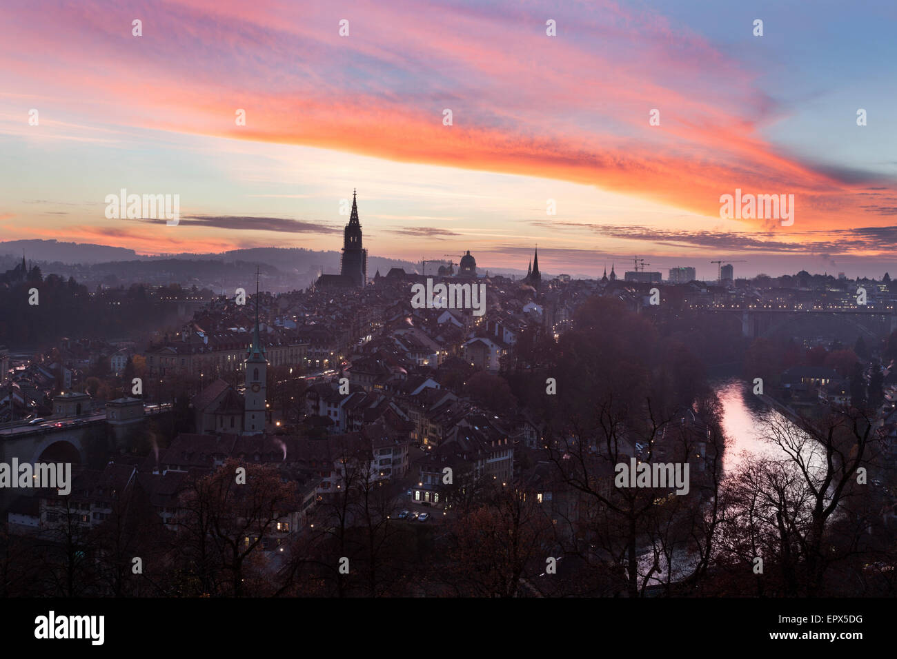 Switzerland, Bern-Mittelland, Bern, Cityscape at dawn Stock Photo - Alamy