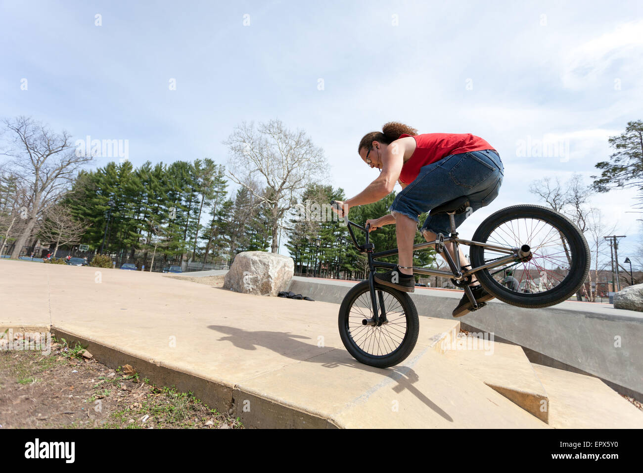 BMX Rider Doing Tricks Stock Photo - Alamy