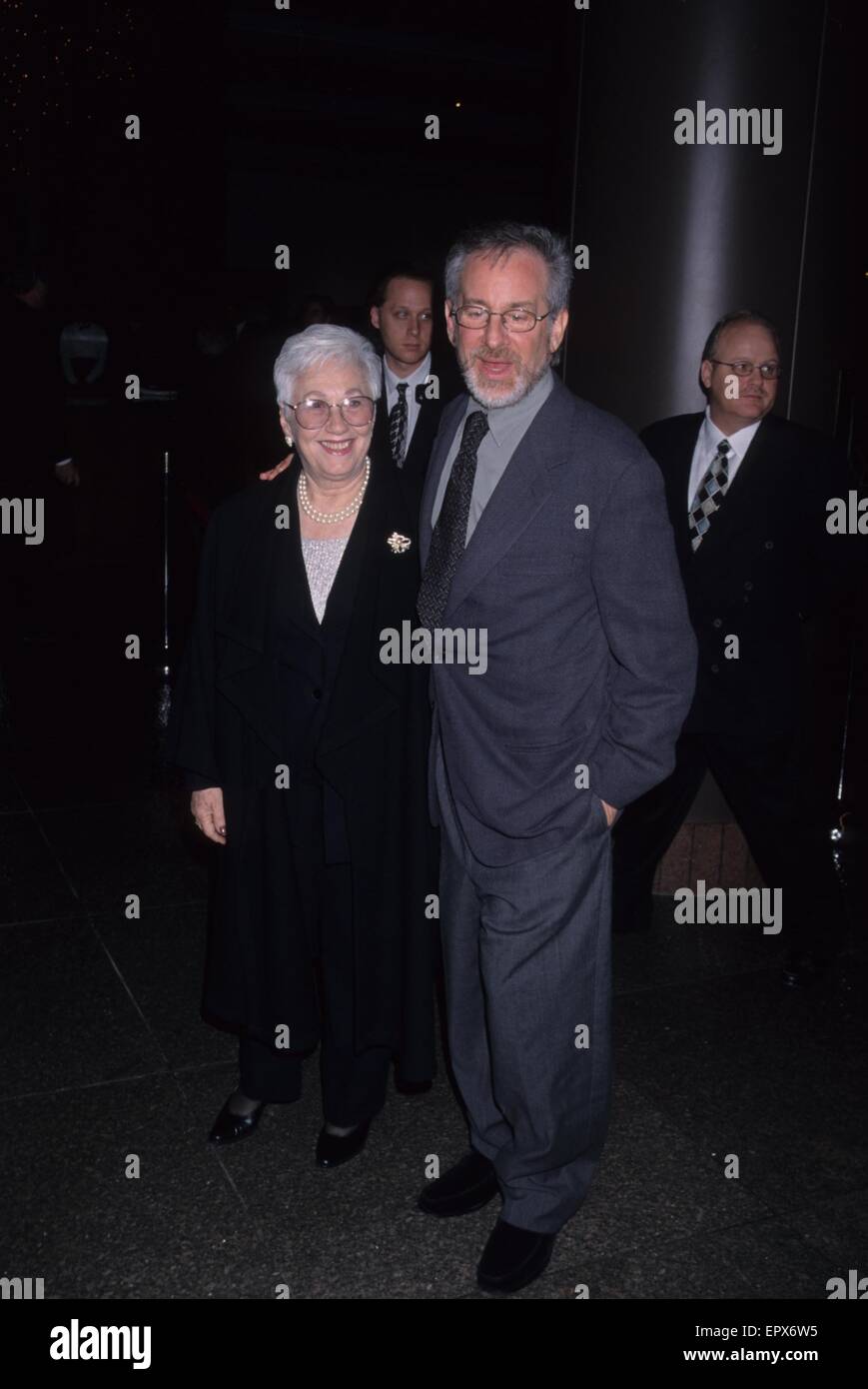 STEVEN SPIELBERG with Renee Firestone at premiere of The Last Days DGA ...