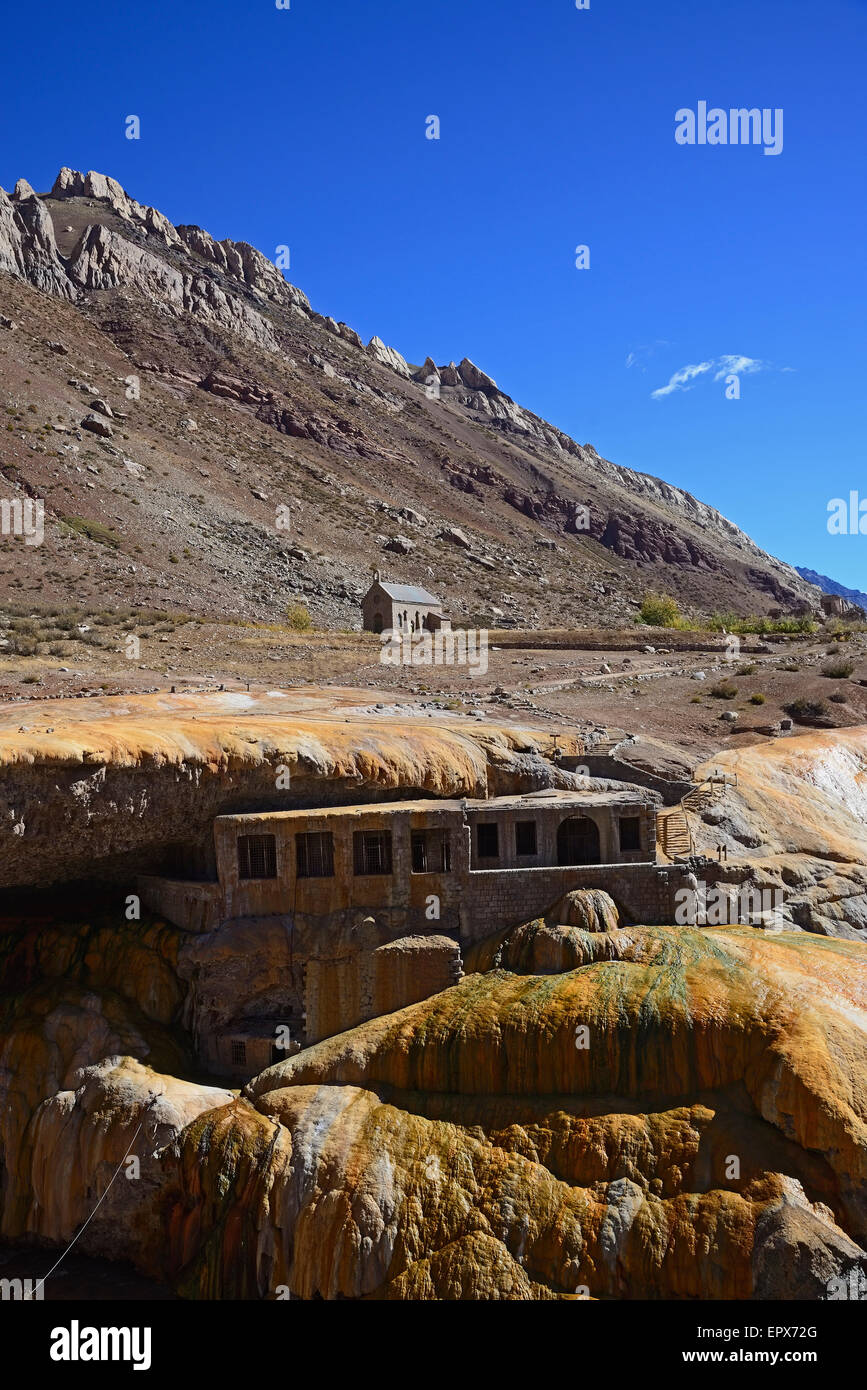 Argentina, Andes, Mendoza, Aconcagua Provincial Park, Inca Bridge, View ...