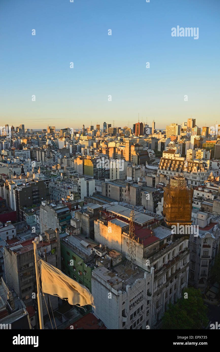 Argentina, Buenos Aires, Elevated view over Balvanera neighborhood ...