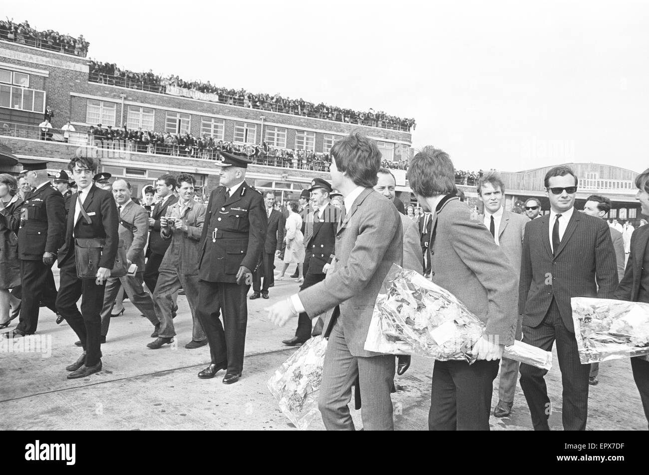 The Beatles in Liverpool for the Premier of a Hard Day's Night. John ...