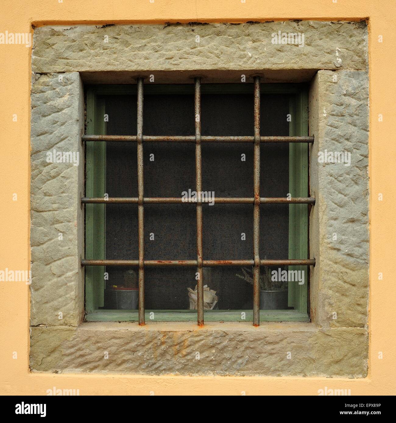 Window with bars Stock Photo - Alamy