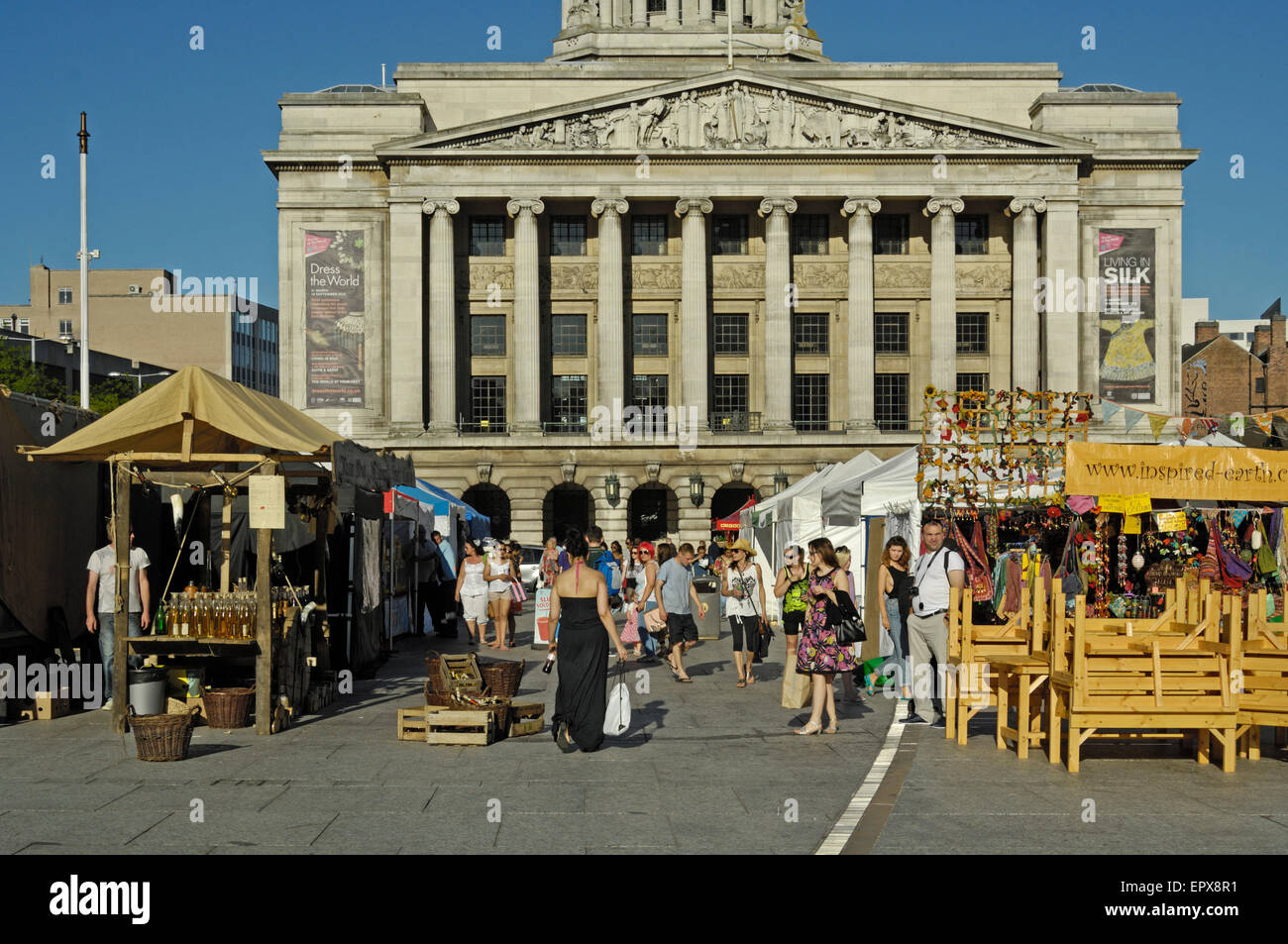 Craft Market, Market Square, Nottingham, England Stock Photo - Alamy