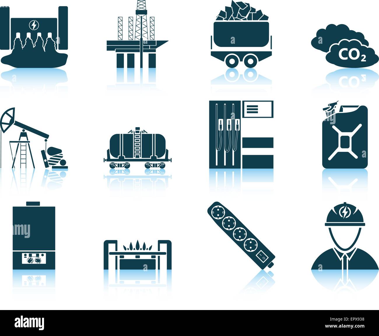 Set of energy icon. EPS 10 vector illustration without transparency ...