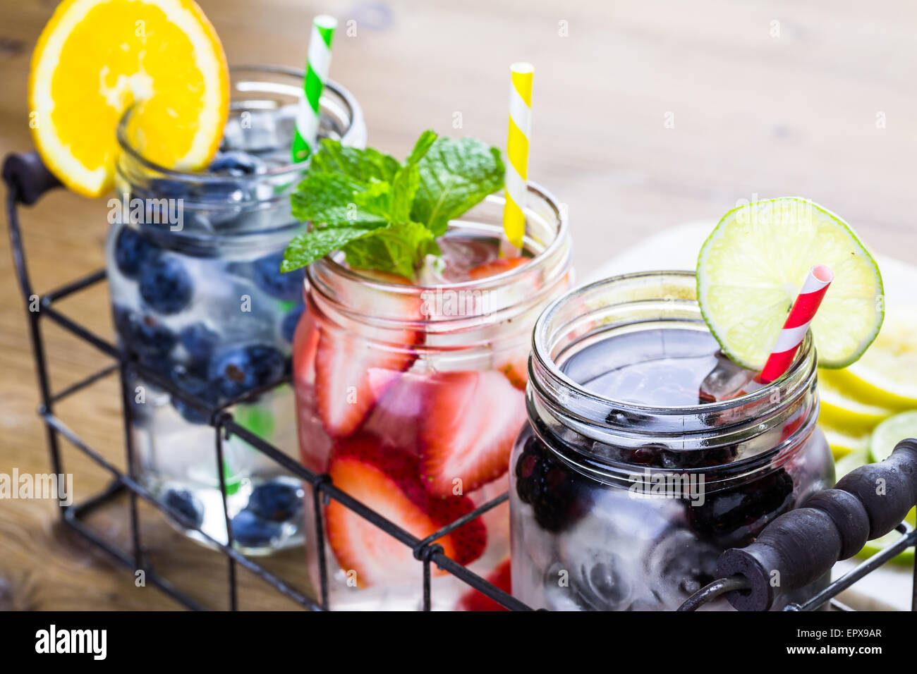Infused water with fresh organic berries Stock Photo - Alamy
