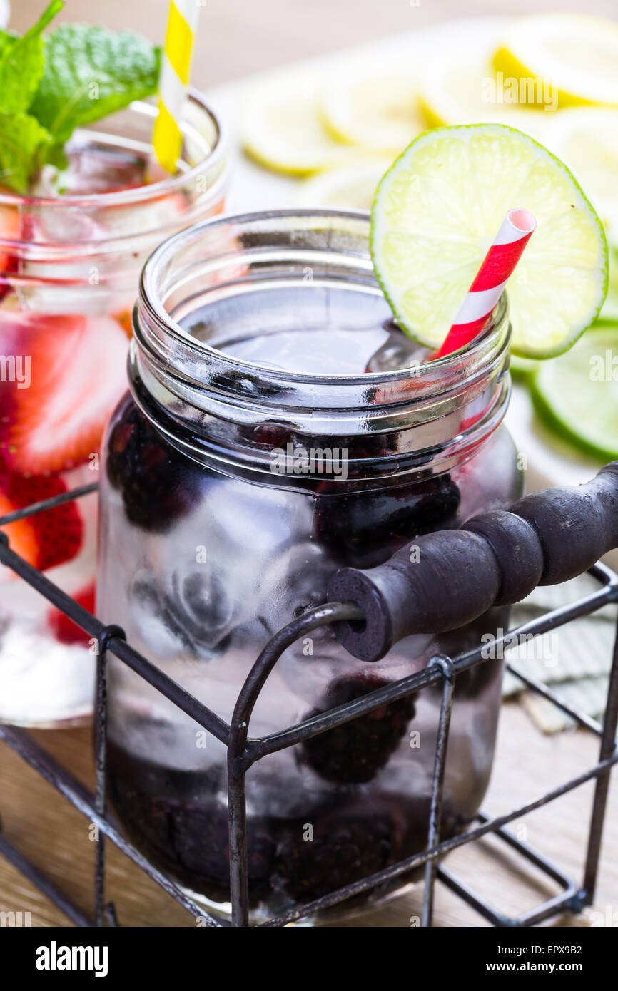 Infused water with fresh organic berries Stock Photo - Alamy