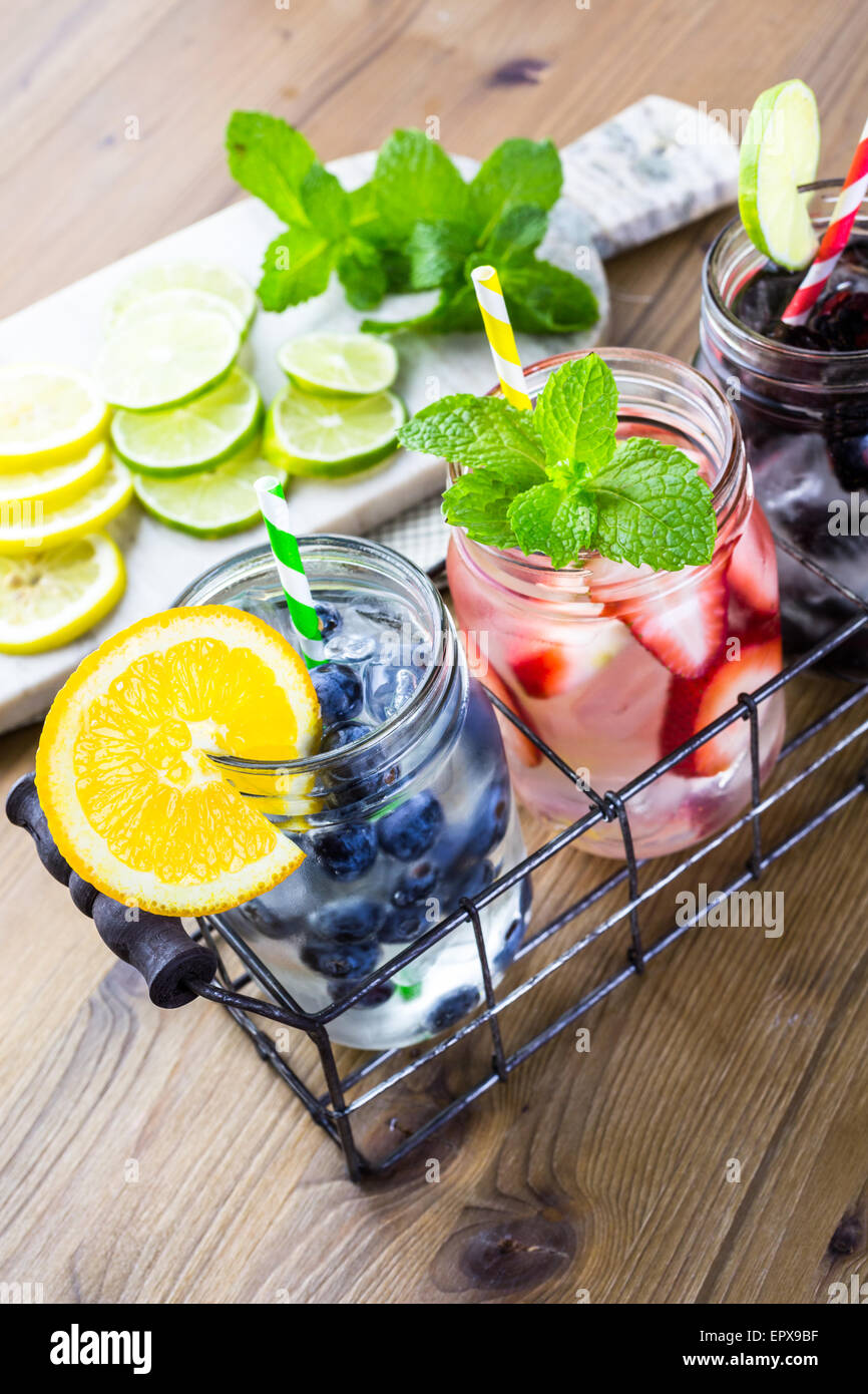 Infused water with fresh organic berries Stock Photo - Alamy