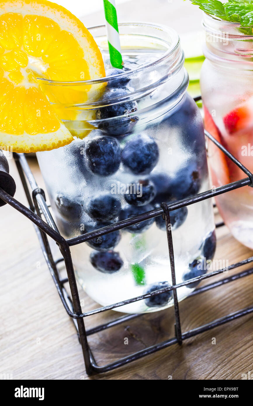 Infused water with fresh organic berries Stock Photo - Alamy