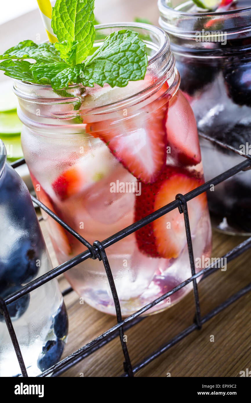 Infused water with fresh organic berries Stock Photo - Alamy