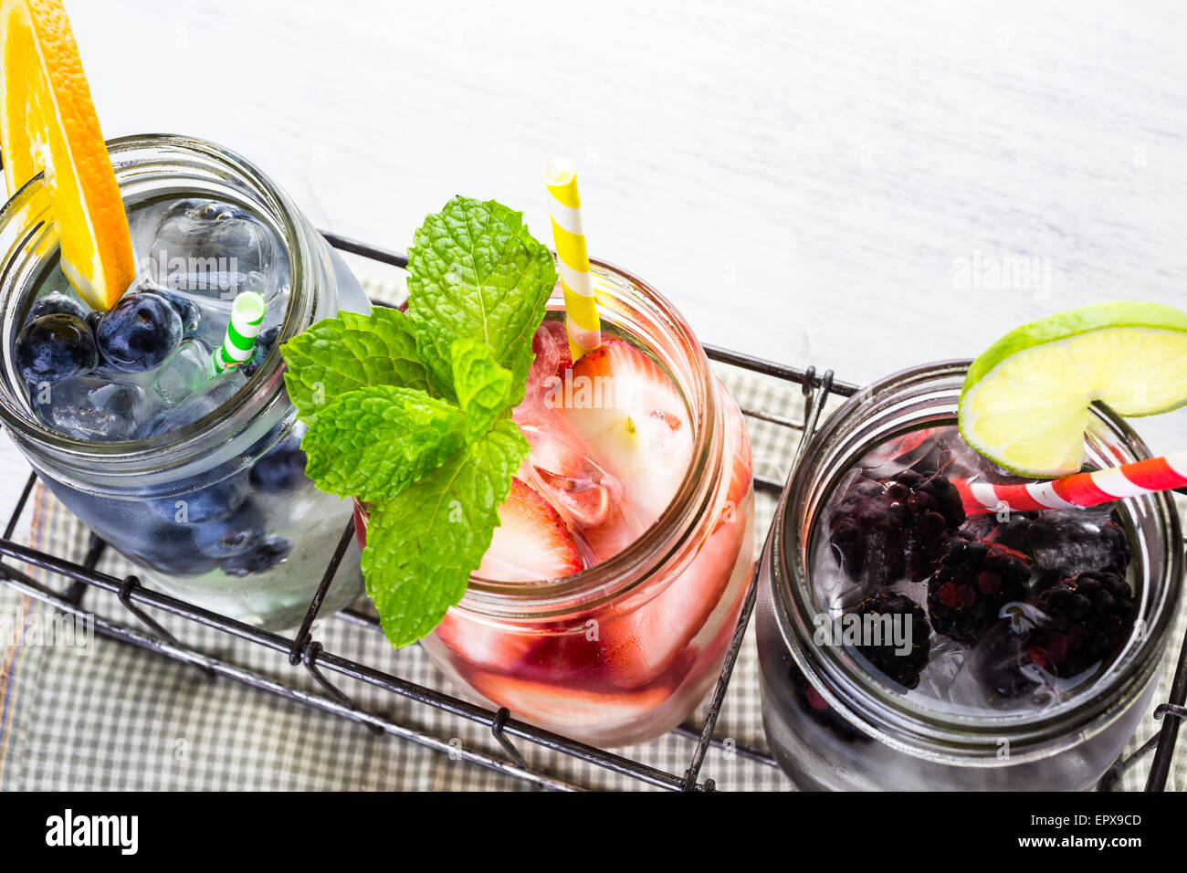 Infused water with fresh organic berries Stock Photo - Alamy