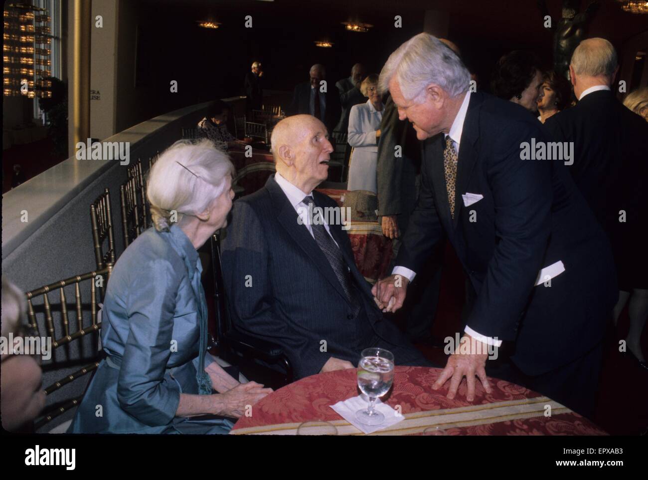 ROGER STEVENS with wife and Sen. Ted Kennedy1997.k9805jkel.Roger L ...