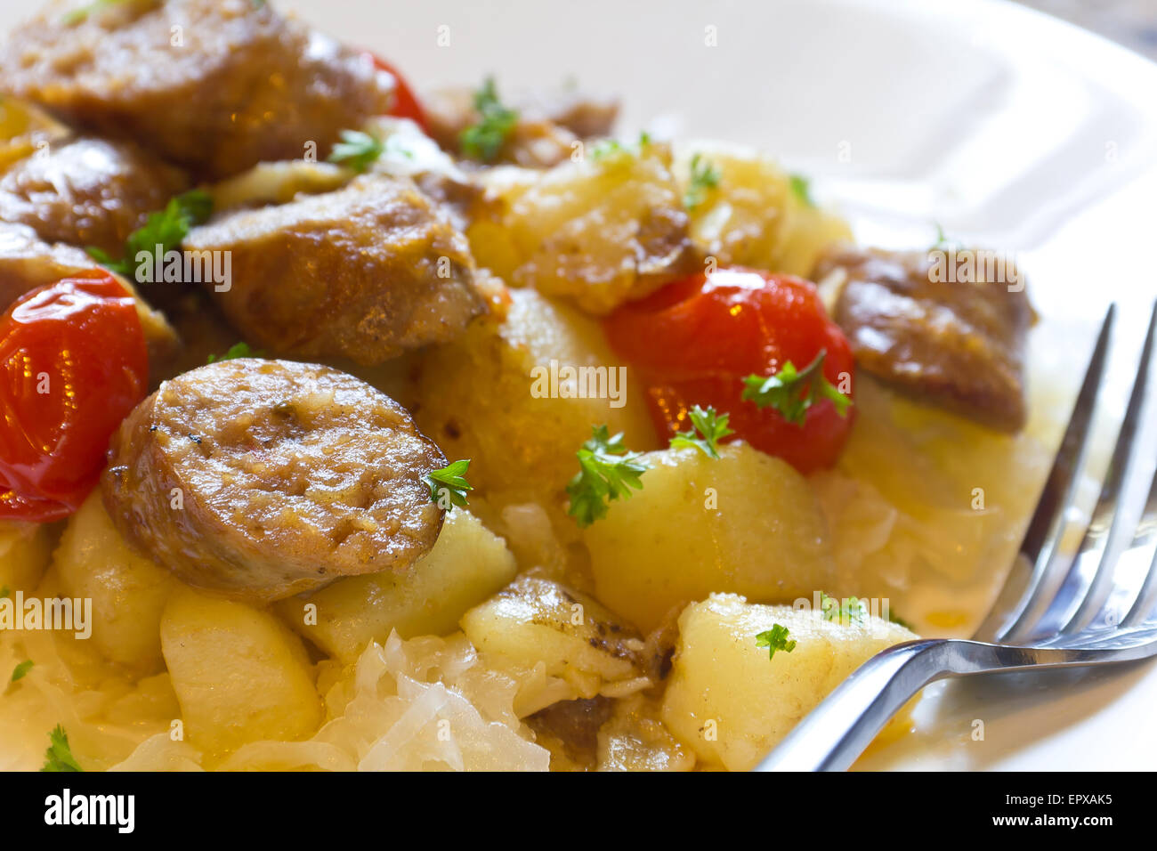Chopped sausage potatoes sauerkraut hi-res stock photography and images ...