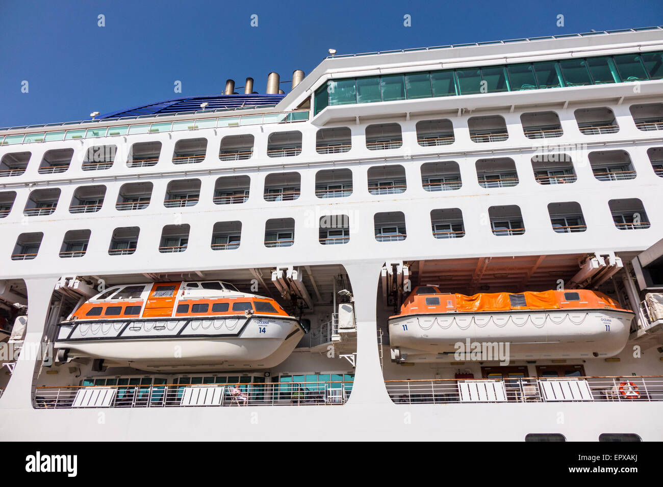 superstructure of modern cruise ship Stock Photo - Alamy