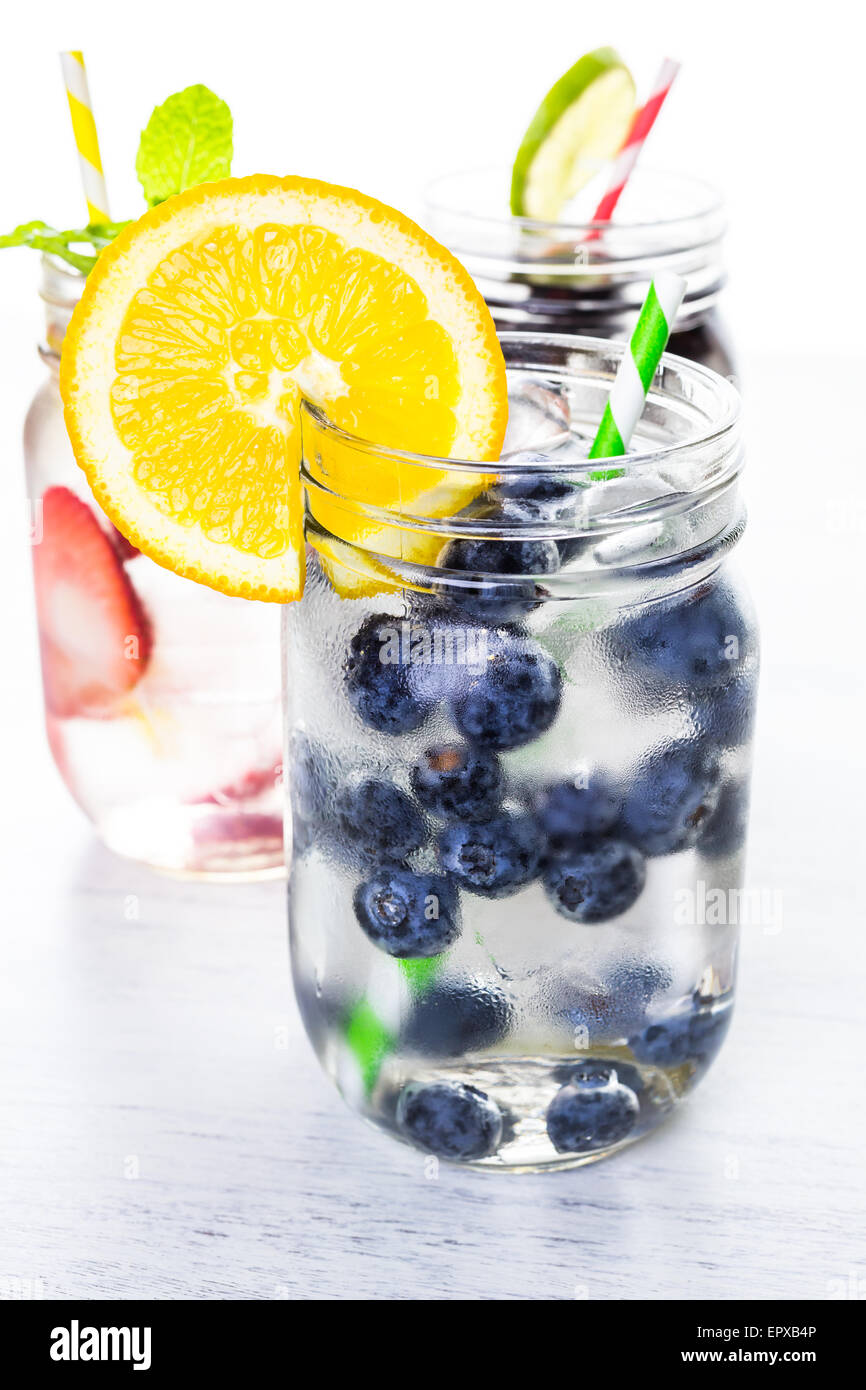 Infused water with fresh organic berries Stock Photo - Alamy