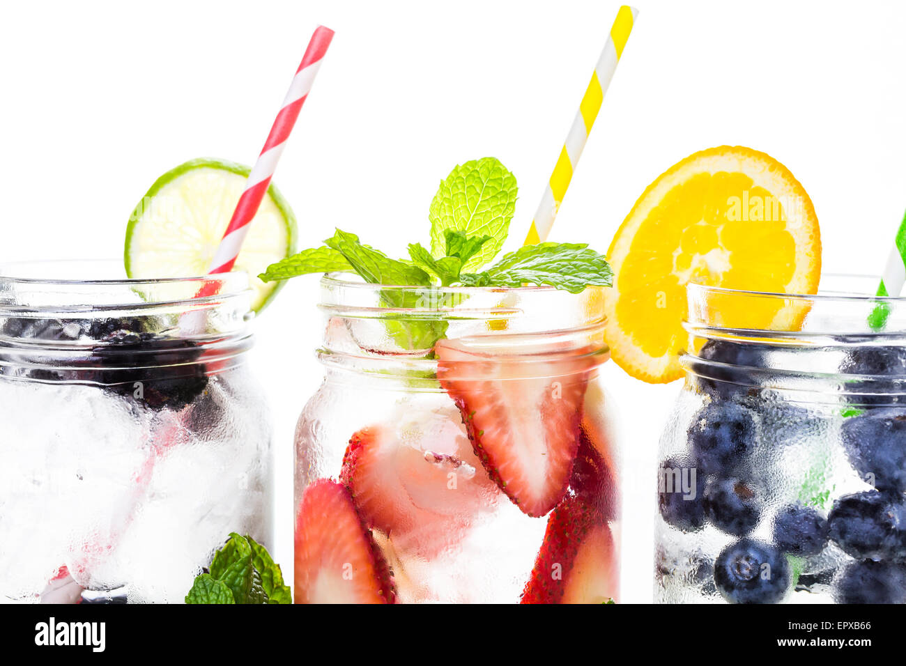 Infused water with fresh organic berries Stock Photo - Alamy