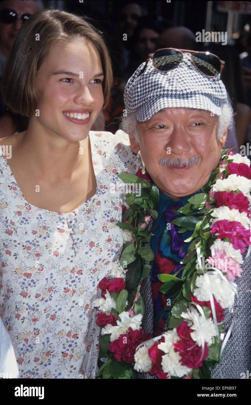HILARY SWANK Pat Morita 1994.l9001mf. © Michael Ferguson/Globe Photos ...