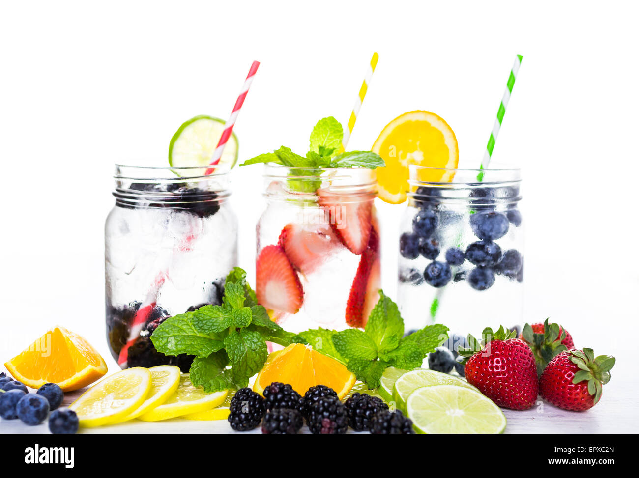 Infused water with fresh organic berries Stock Photo - Alamy