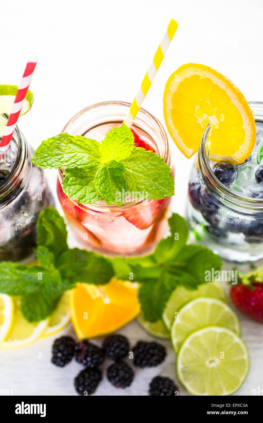 Infused water with fresh organic berries Stock Photo - Alamy