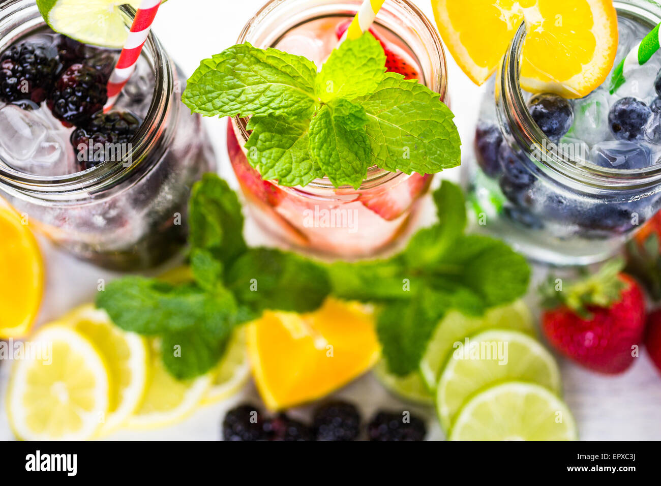 Infused water with fresh organic berries Stock Photo - Alamy