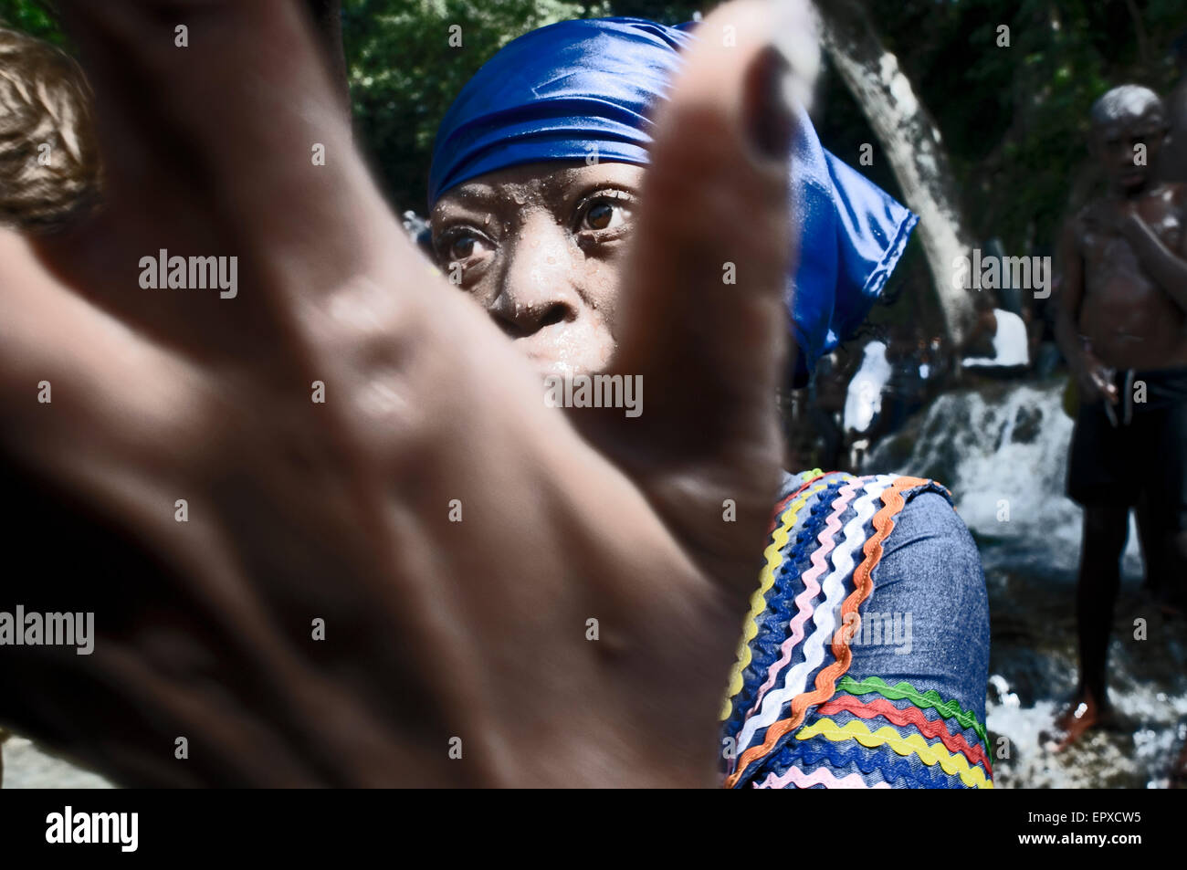 Voodoo Festival in Saut d'Eau, Haiti. A Voodoo practitioner may have ...