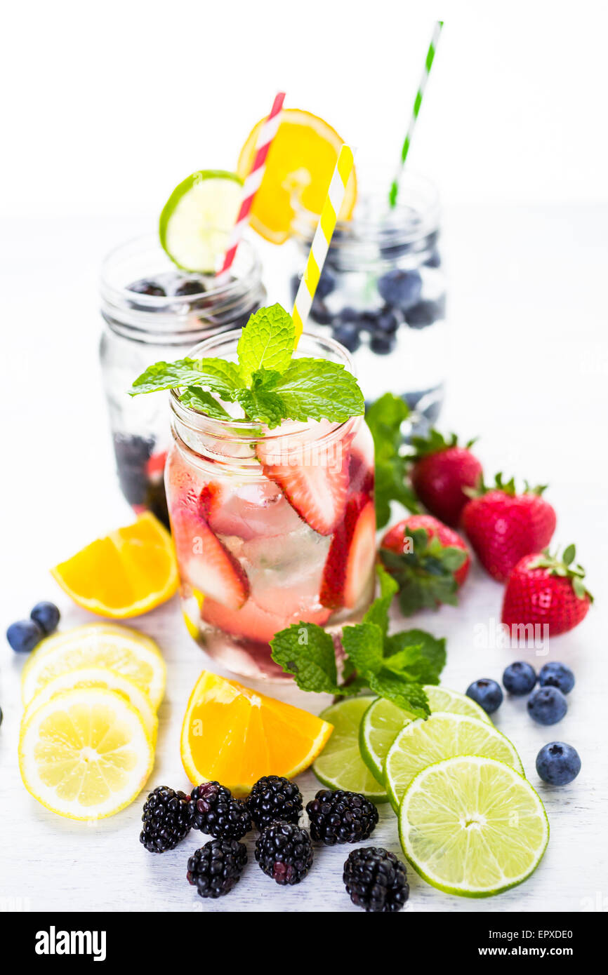 Infused water with fresh organic berries Stock Photo - Alamy