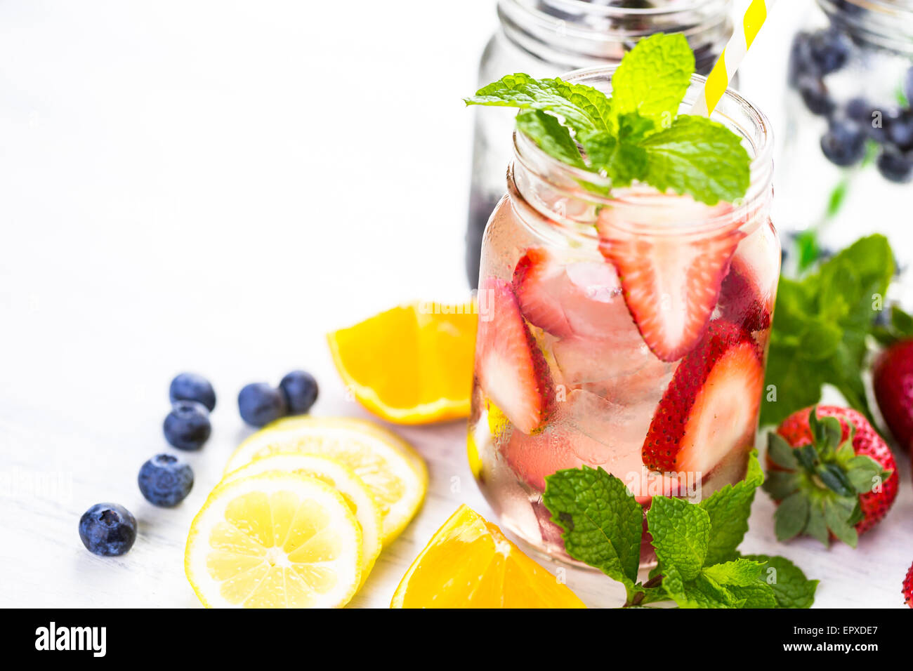 Infused water with fresh organic berries Stock Photo - Alamy