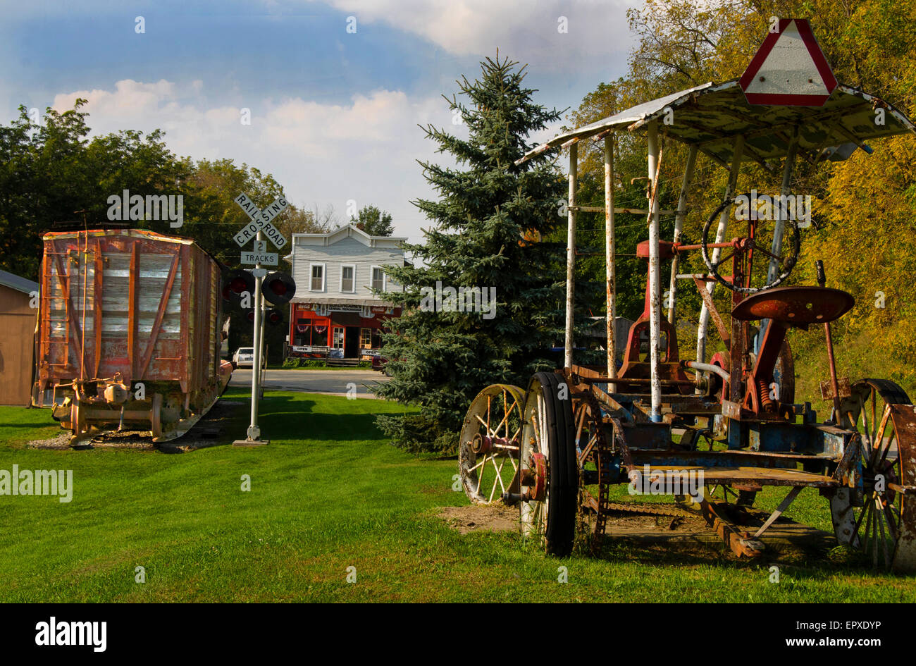 Antique tractors across the street from Burlingame's General ...