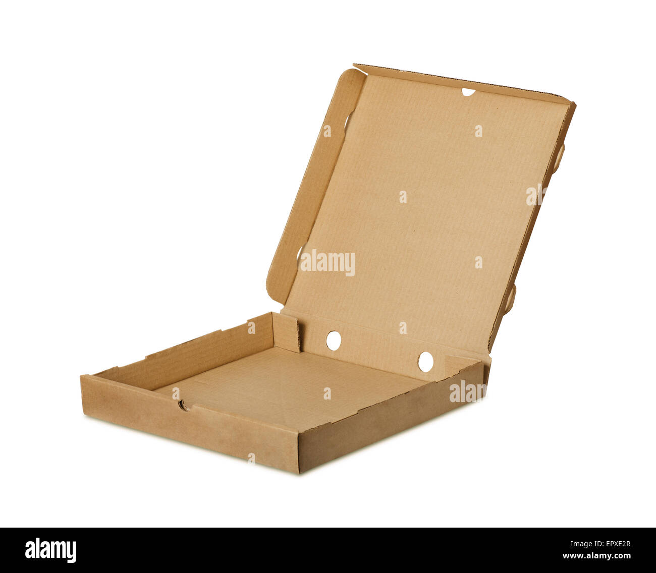 Open brown pizza box Cut Out Stock Images & Pictures - Alamy