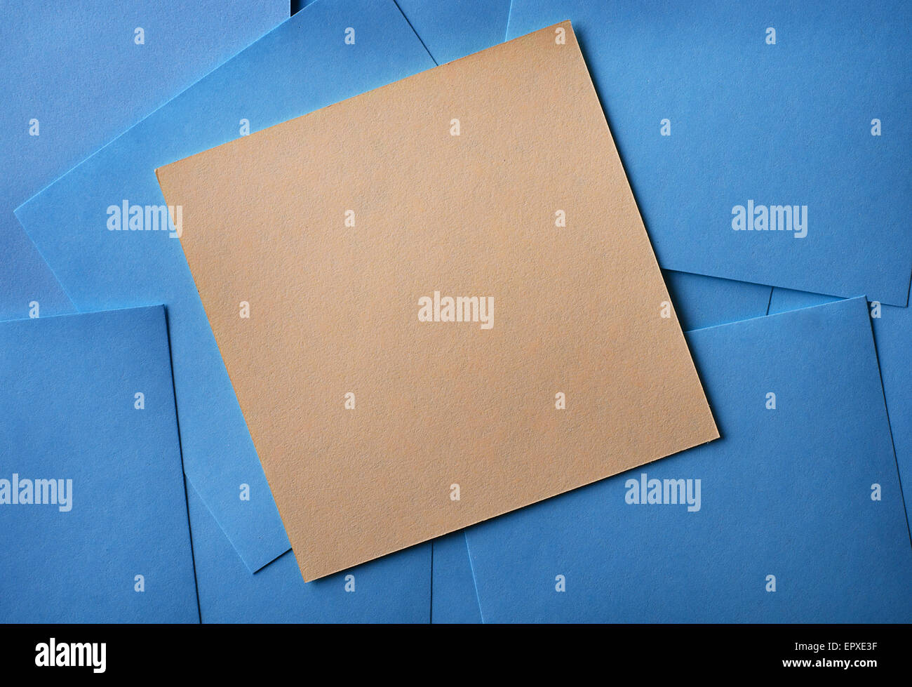 Post-it notes close-up yellow and blue Stock Photo - Alamy