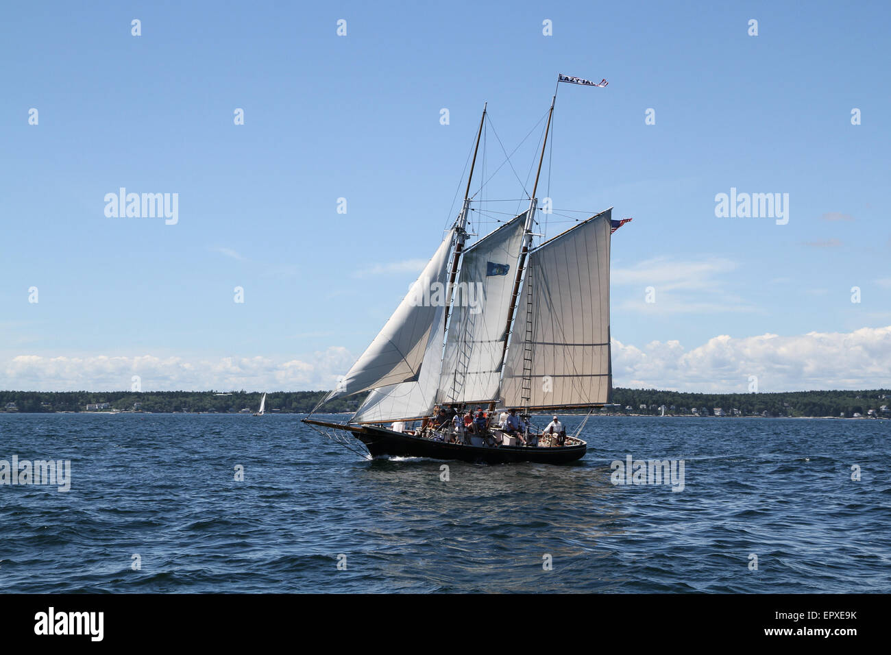 The Schooner Lazy Jack Under Sail Stock Photo - Alamy
