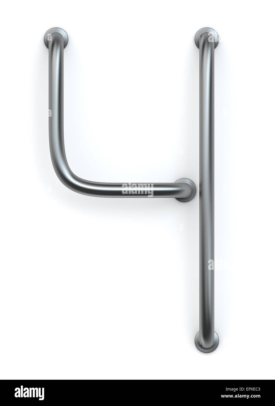 3D rendering of metal rod number 4 Stock Photo - Alamy