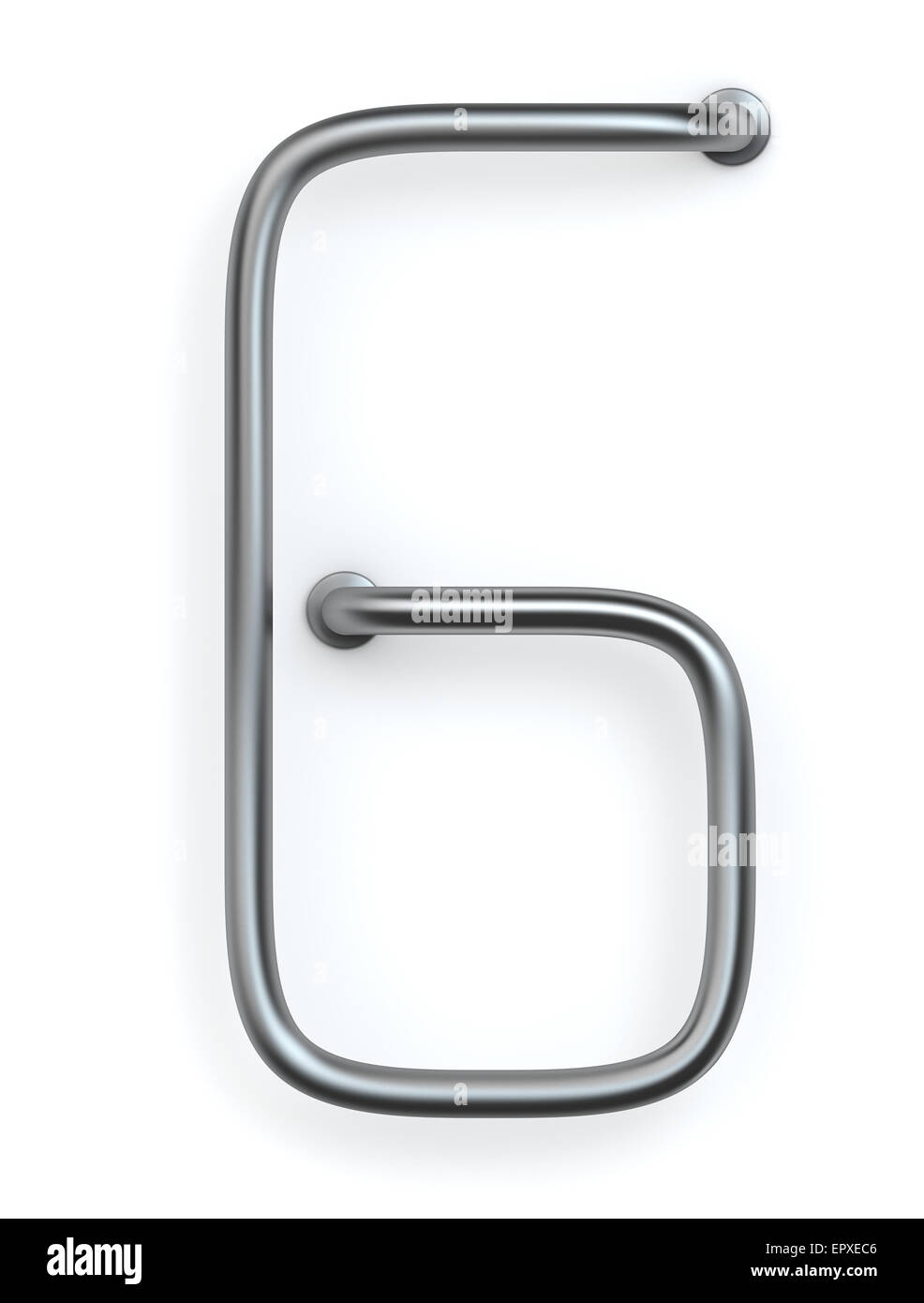 3D rendering of metal rod number 6 Stock Photo - Alamy