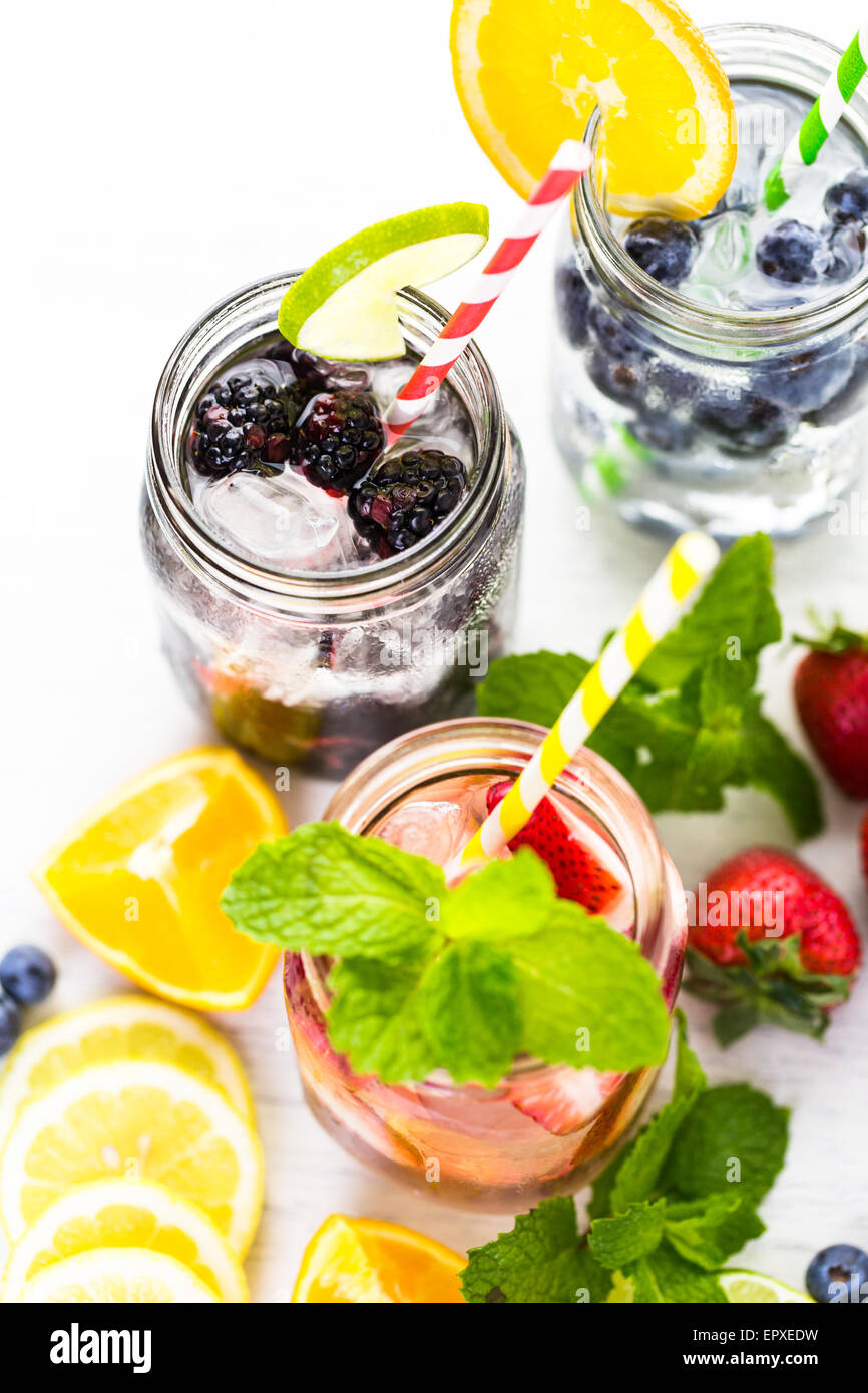 Infused water with fresh organic berries Stock Photo - Alamy