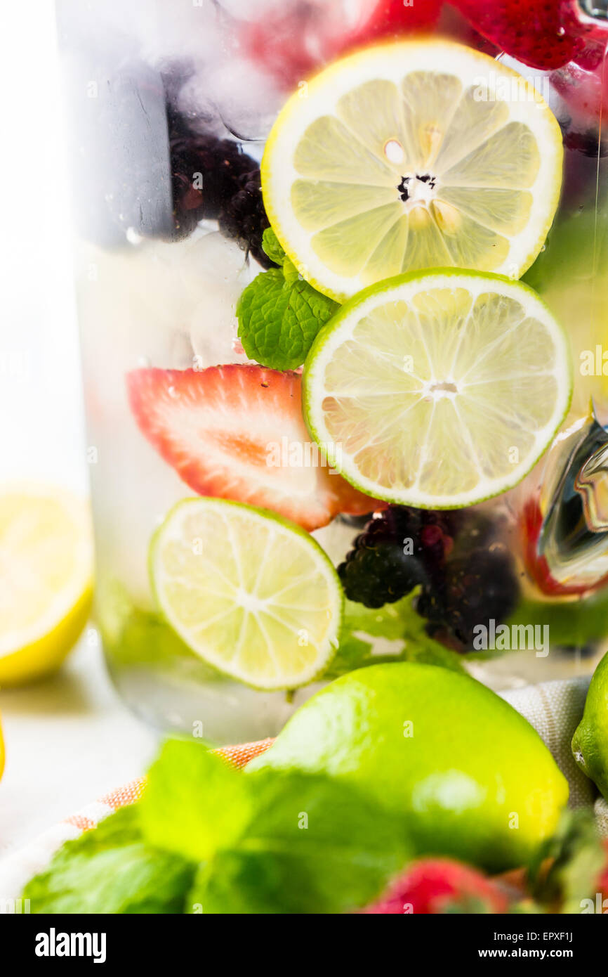 Infused water with fresh organic berries Stock Photo - Alamy