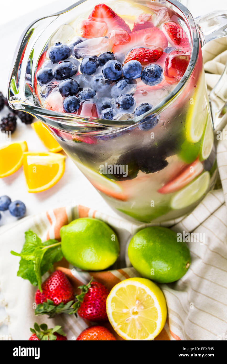 Infused water with fresh organic berries Stock Photo - Alamy