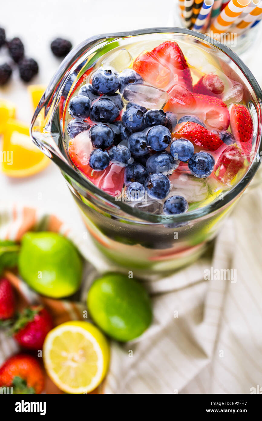 Infused water with fresh organic berries Stock Photo - Alamy
