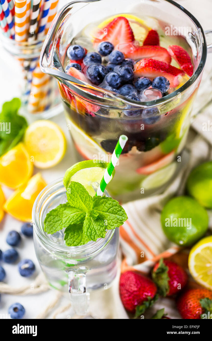 Infused water with fresh organic berries Stock Photo - Alamy