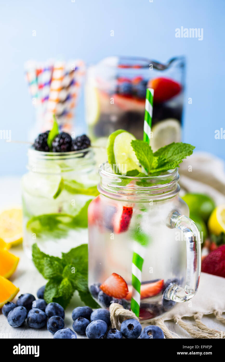 Infused water with fresh organic berries Stock Photo - Alamy