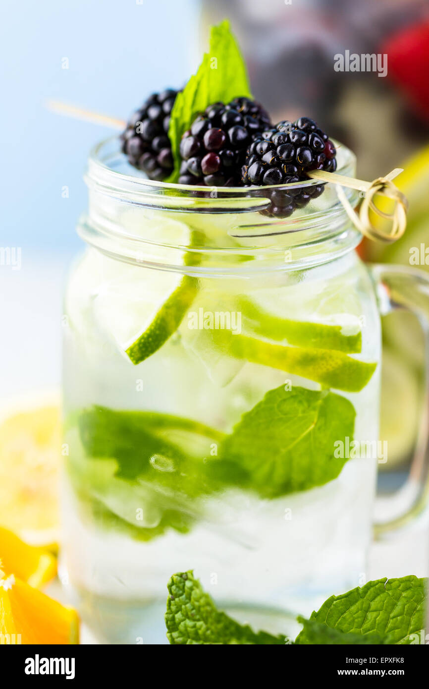 Infused water with fresh organic berries Stock Photo - Alamy