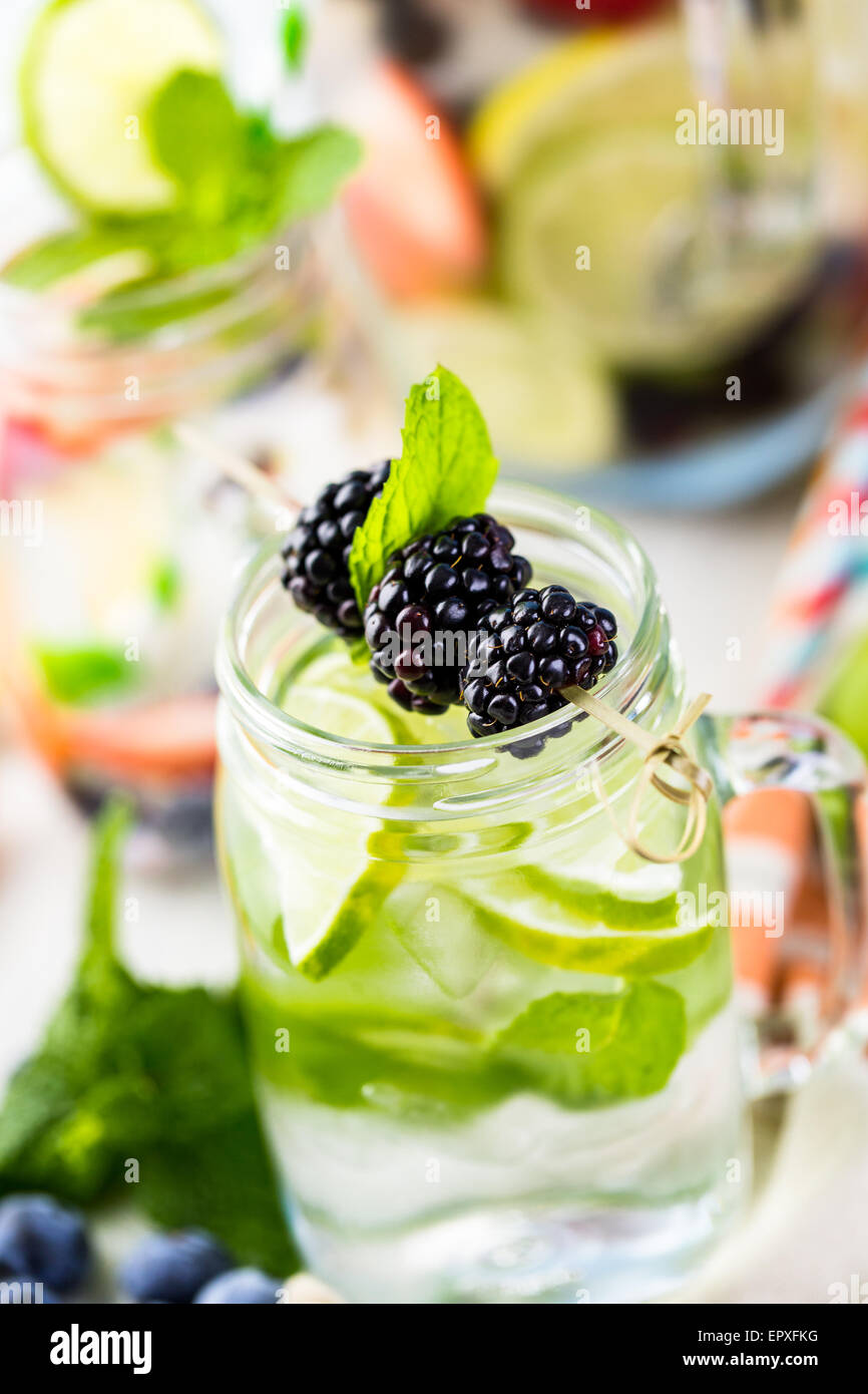 Infused water with fresh organic berries Stock Photo - Alamy