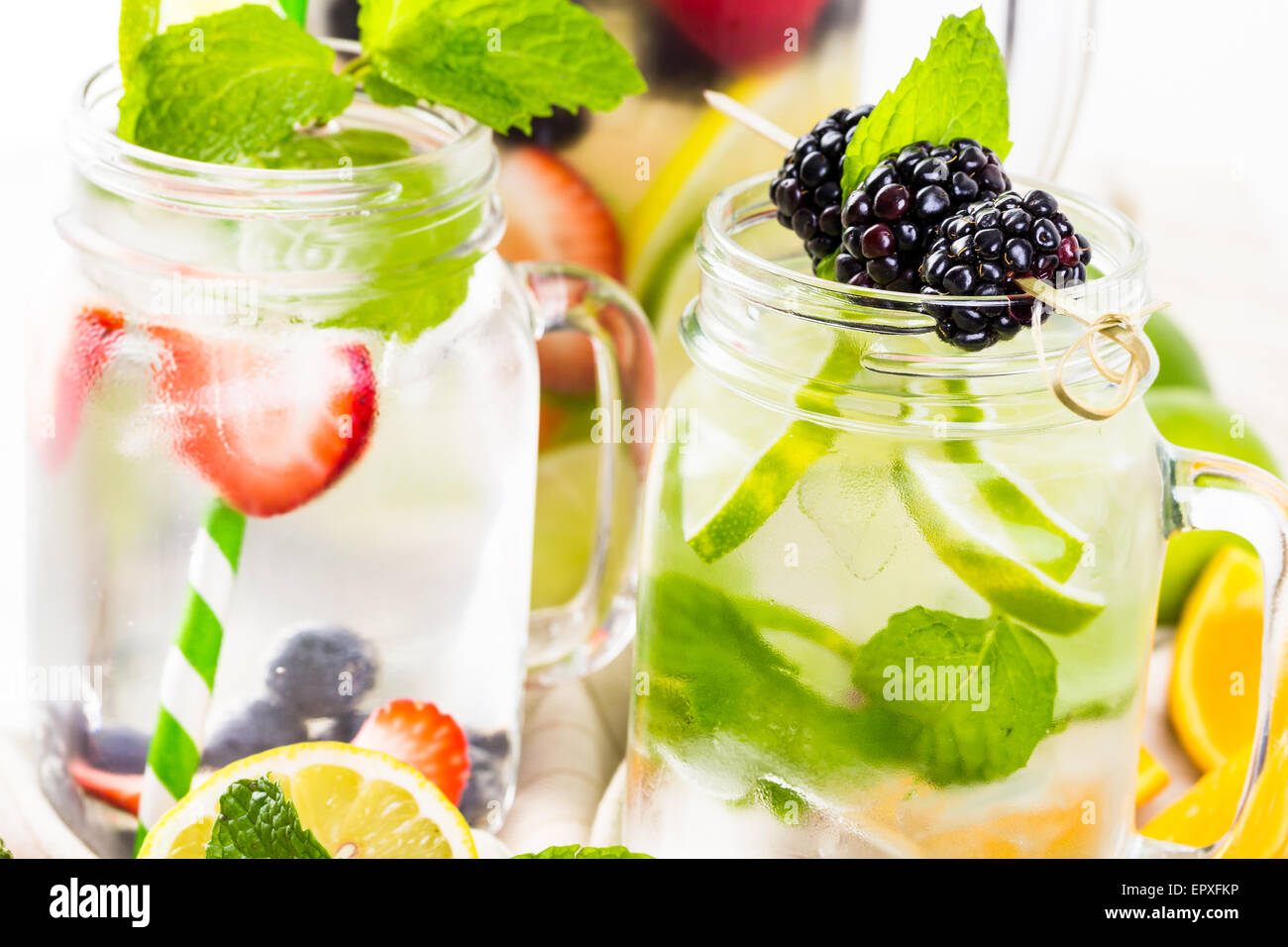 Infused water with fresh organic berries Stock Photo - Alamy