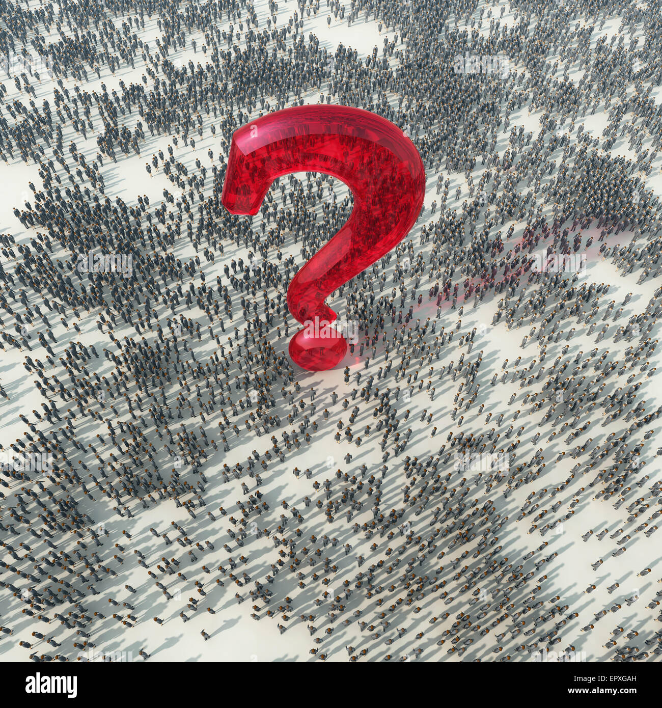 crowd around the question mark Stock Photo - Alamy