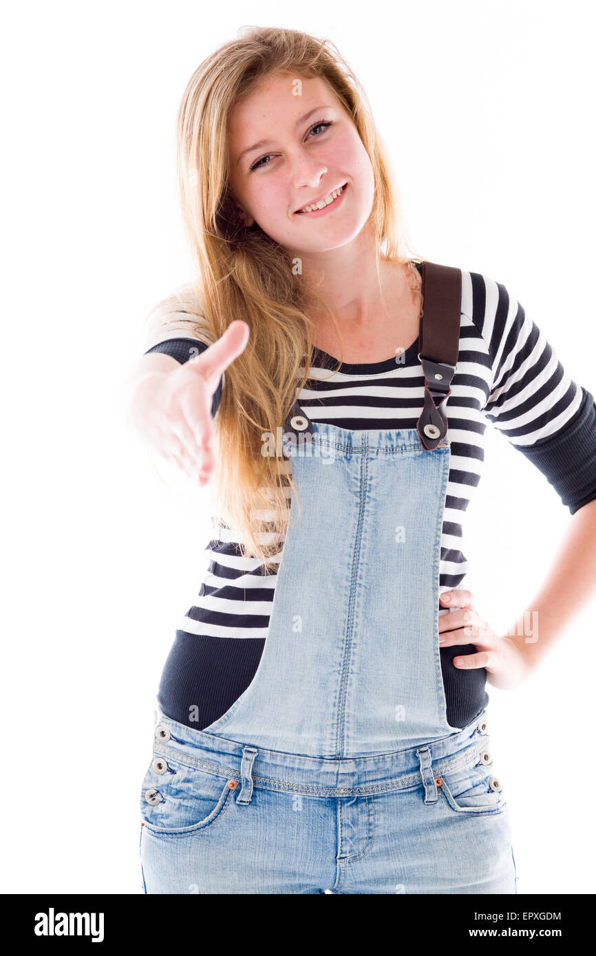 Model in studio isolated on white background Stock Photo - Alamy