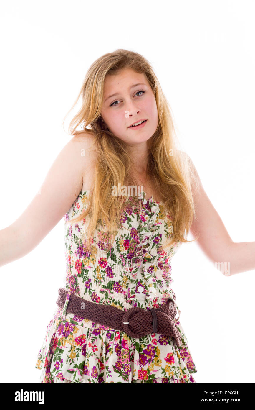 Model in studio isolated on white background Stock Photo - Alamy