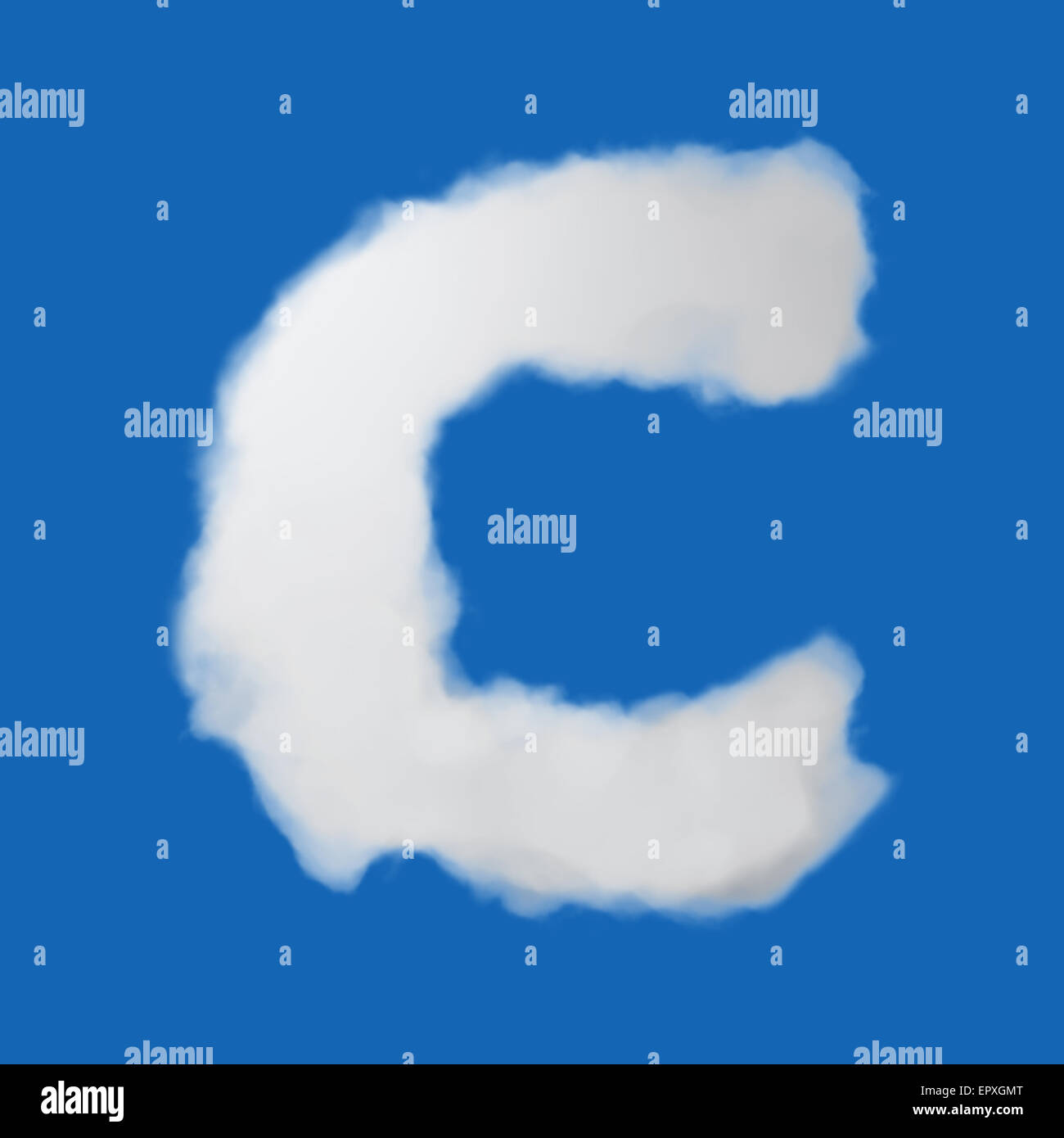 3D rendering of the cloud letter Stock Photo - Alamy