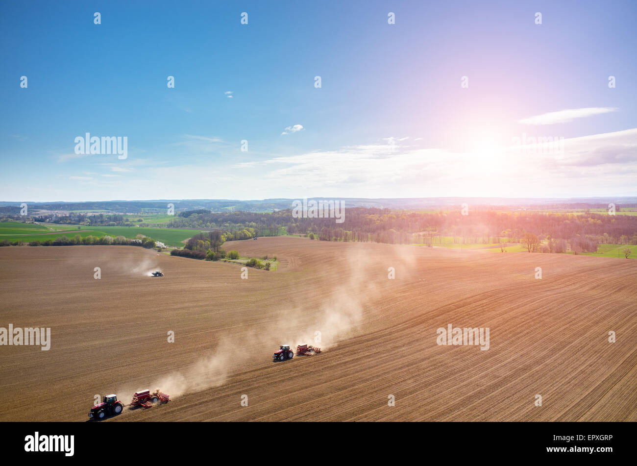 Flying above tractor hi-res stock photography and images - Alamy