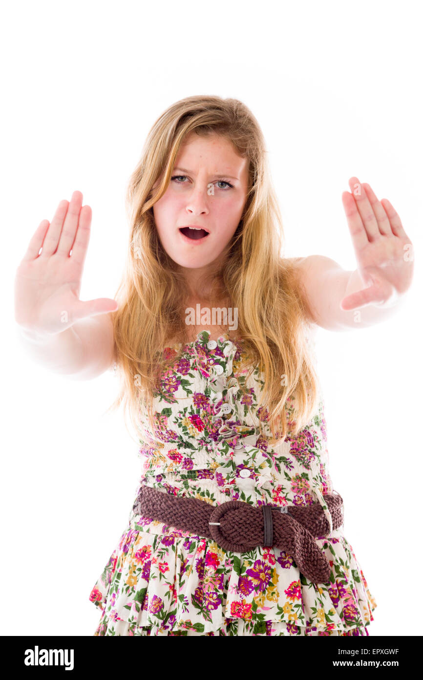 Model in studio isolated on white background Stock Photo - Alamy
