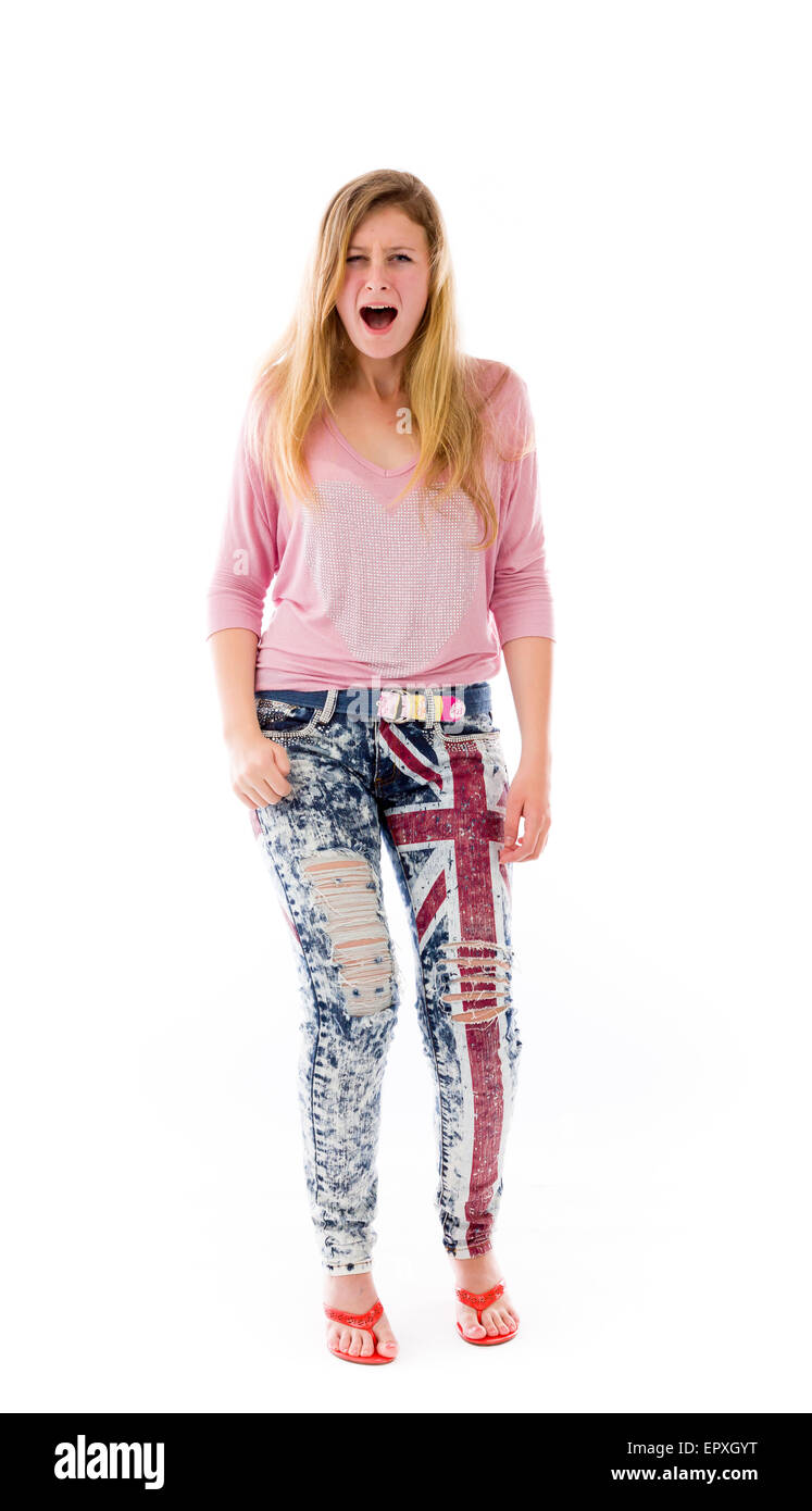 Model in studio isolated on white background Stock Photo - Alamy