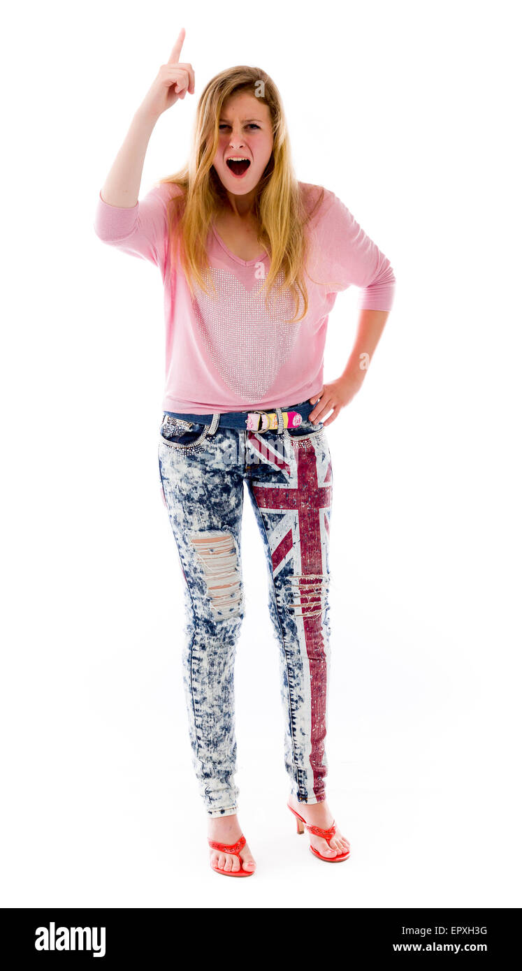 Model in studio isolated on white background Stock Photo - Alamy